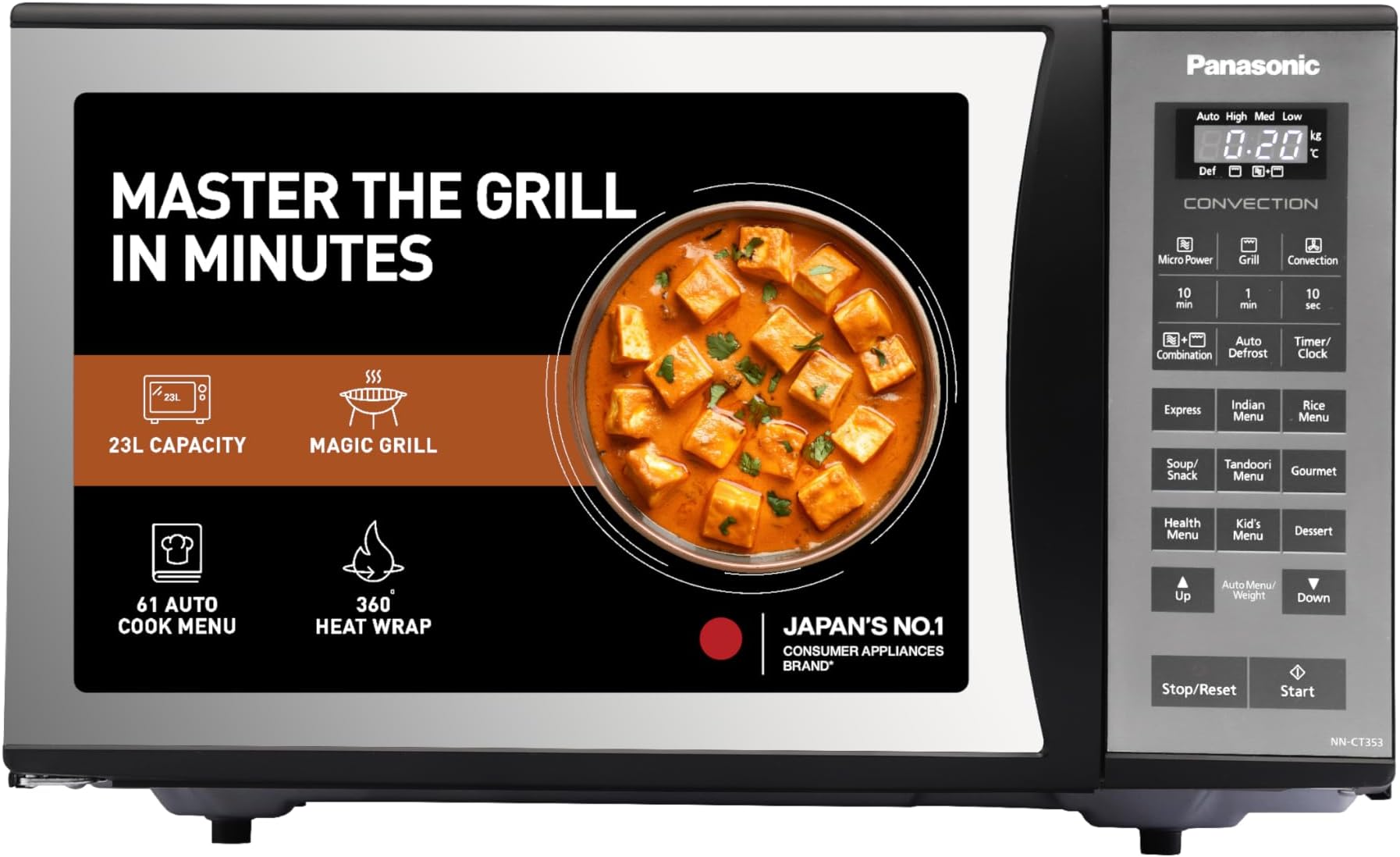 Panasonic 20 L Solo Microwave Oven (NN-SM25JBFDG,Black, Auto Cook ...