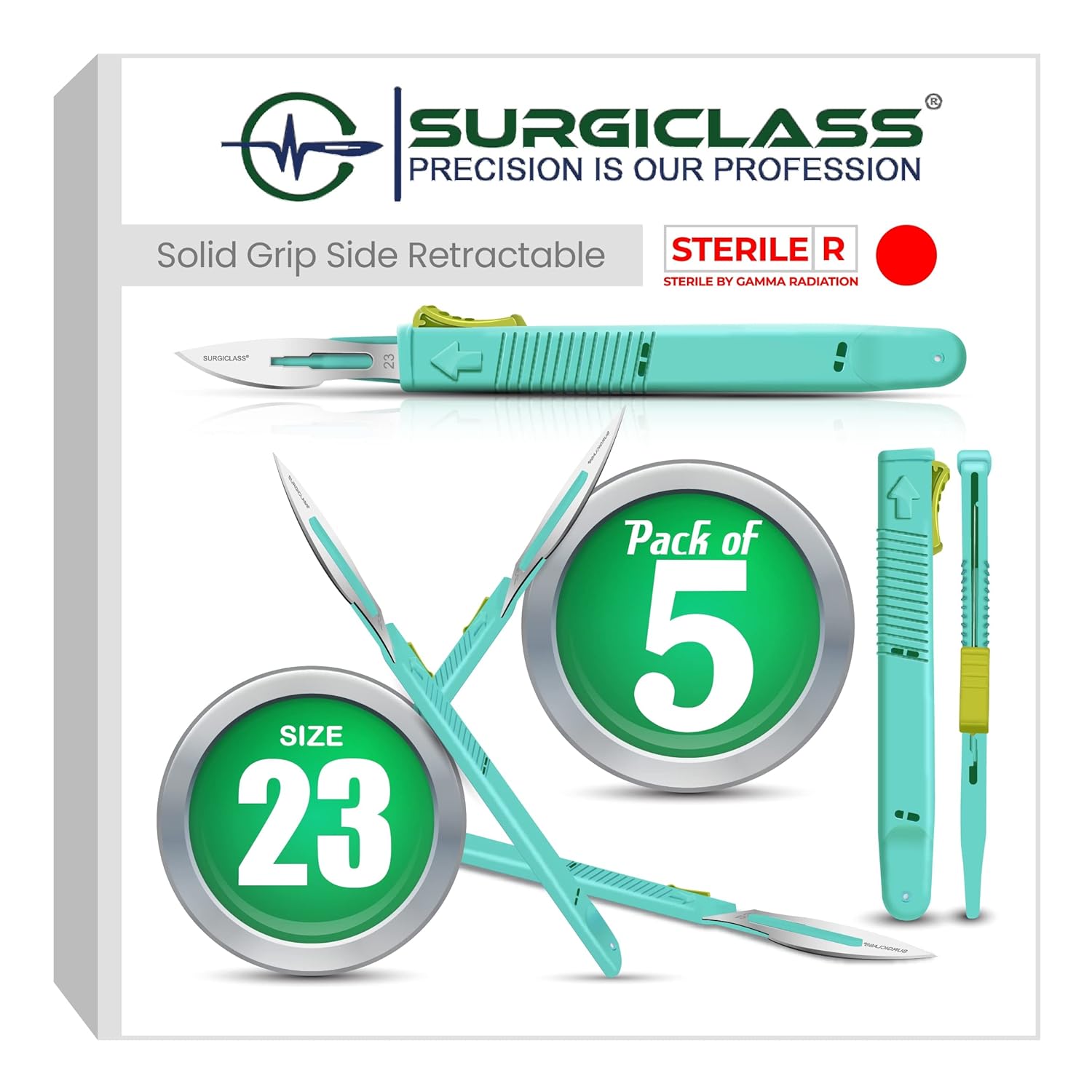 Surgical Scalpel Surgical Blades # 23 Surgical Steel Sterile Pack of 5 ...