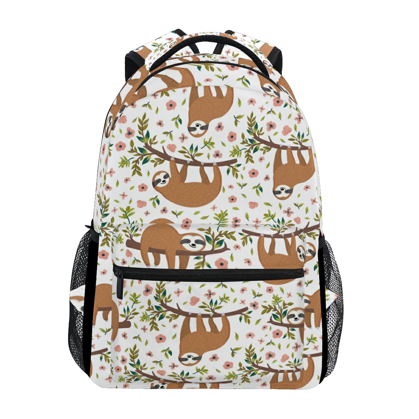 Amazon.com: Wamika Tropical Funny Sloth Flowers Backpack Bookbags ...