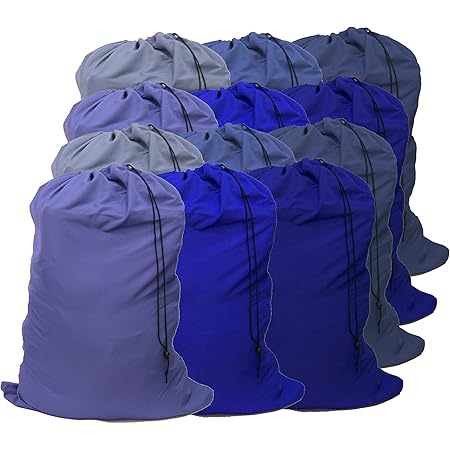 Amazon.com: YETHAN Extra Large Laundry Bag 12 Pcs, Blue Travel Laundry ...