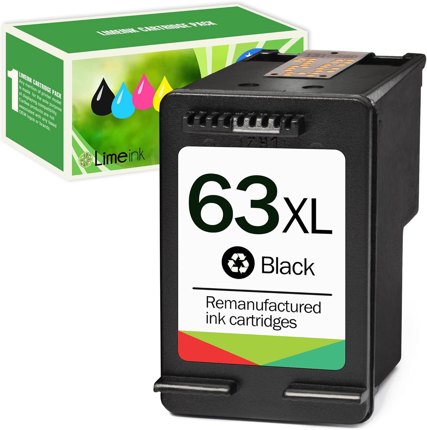 Amazon.com: Limeink 1 Black Remanufactured Ink Cartridge 63XL 63 XL ...