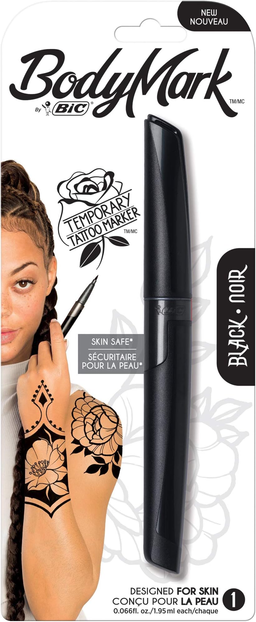 Amazon.com : Bic BodyMark Temporary Tattoo Markers, black, 0.04 Fl Oz ...