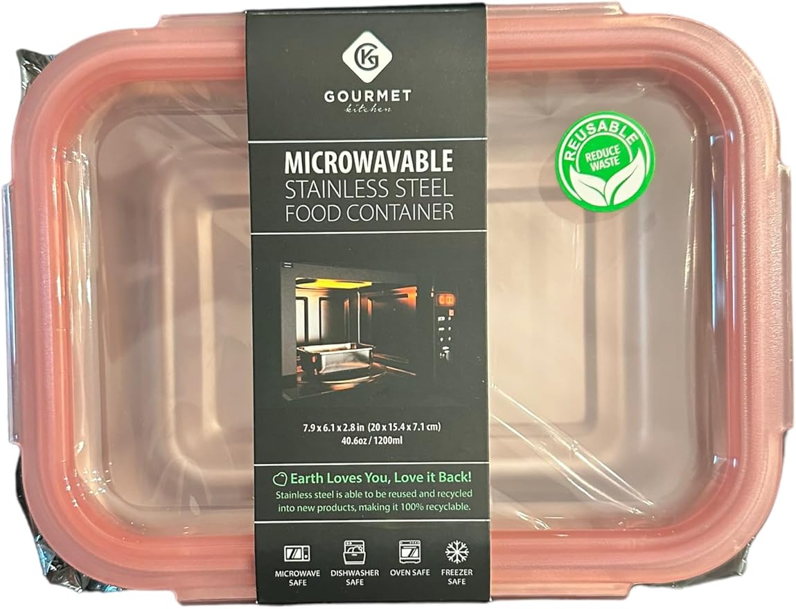 Amazon.com: GOURMET KITCHEN MICROWAVEABLE STAINLESS STEEL FOOD ...