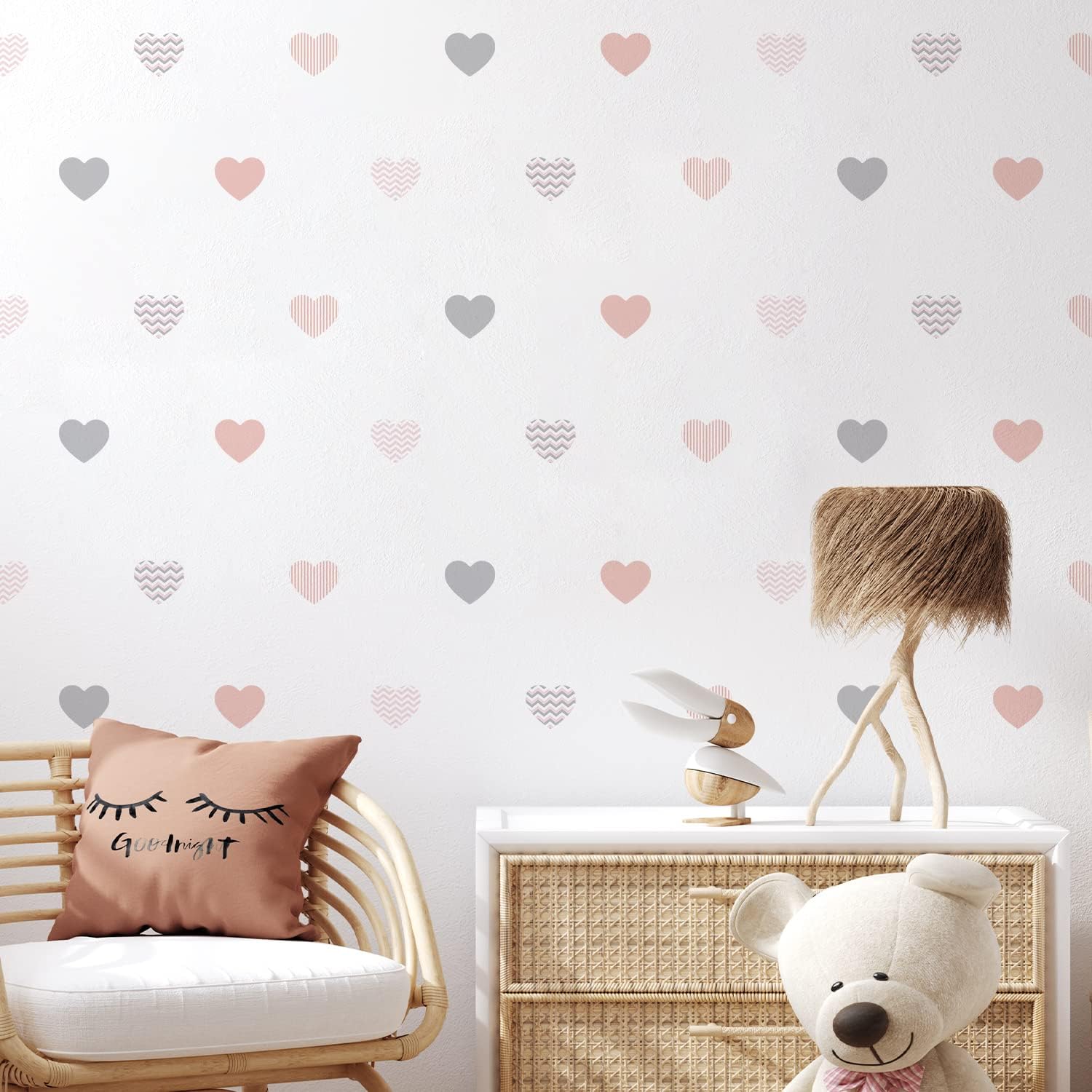 Amazon.com: 72psc Boho Heart Wall Stickers Girls Bedroom Removable Wall ...
