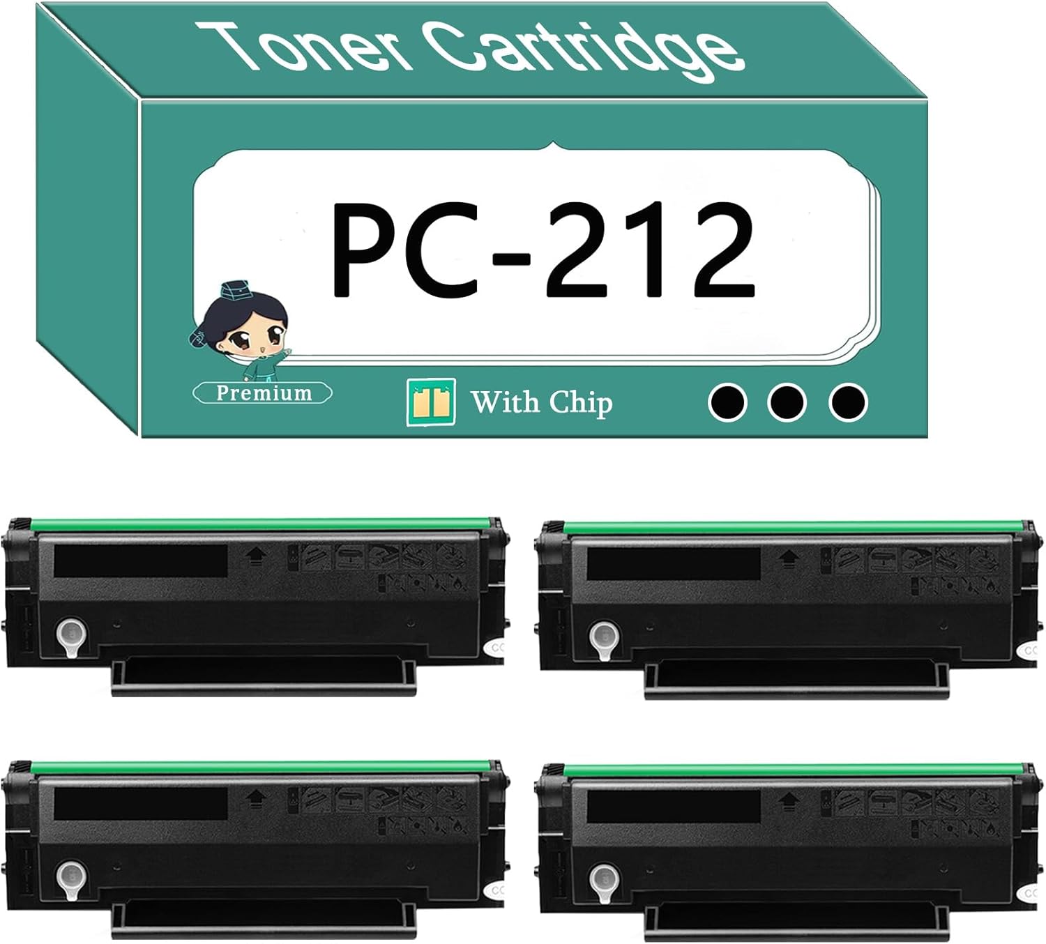 Amazon.com: PC-212 Black Toner Cartridge Replacement,Compatible for ...