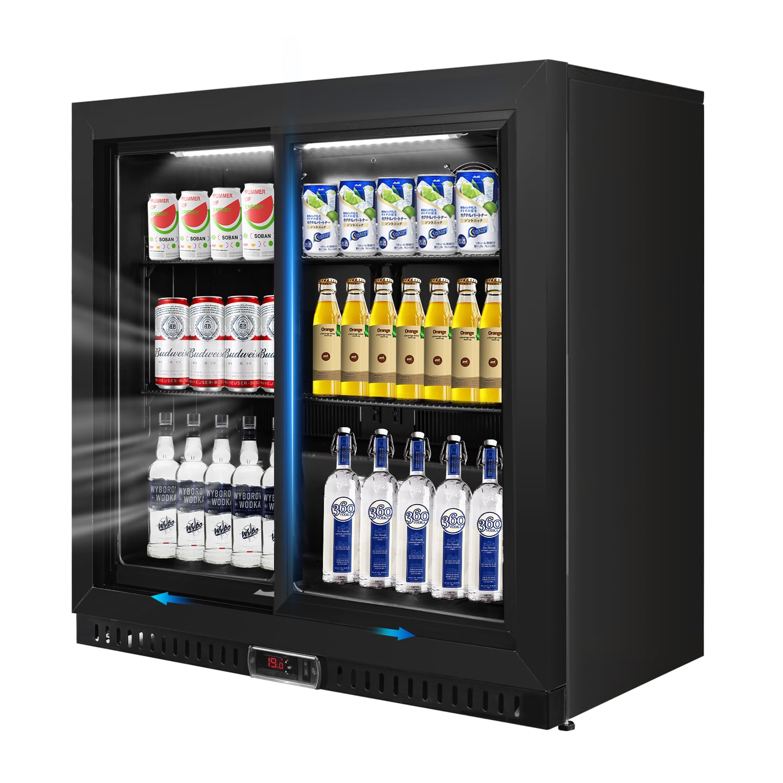 Amazon.com: Bluelinecool Back Bar Cooler with 2 Glass Sliding Doors, 7. ...