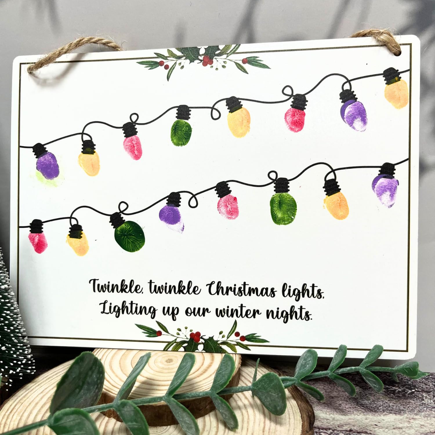 Amazon.com : Fingerprint Christmas Lights, Baby's First Christmas DIY ...