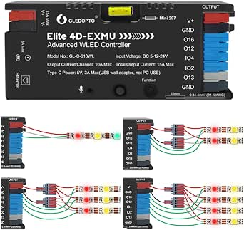 GLEDOPTO ESP32 WLED Controller with Ethernet, Sound Sensitive, UART 20A ...