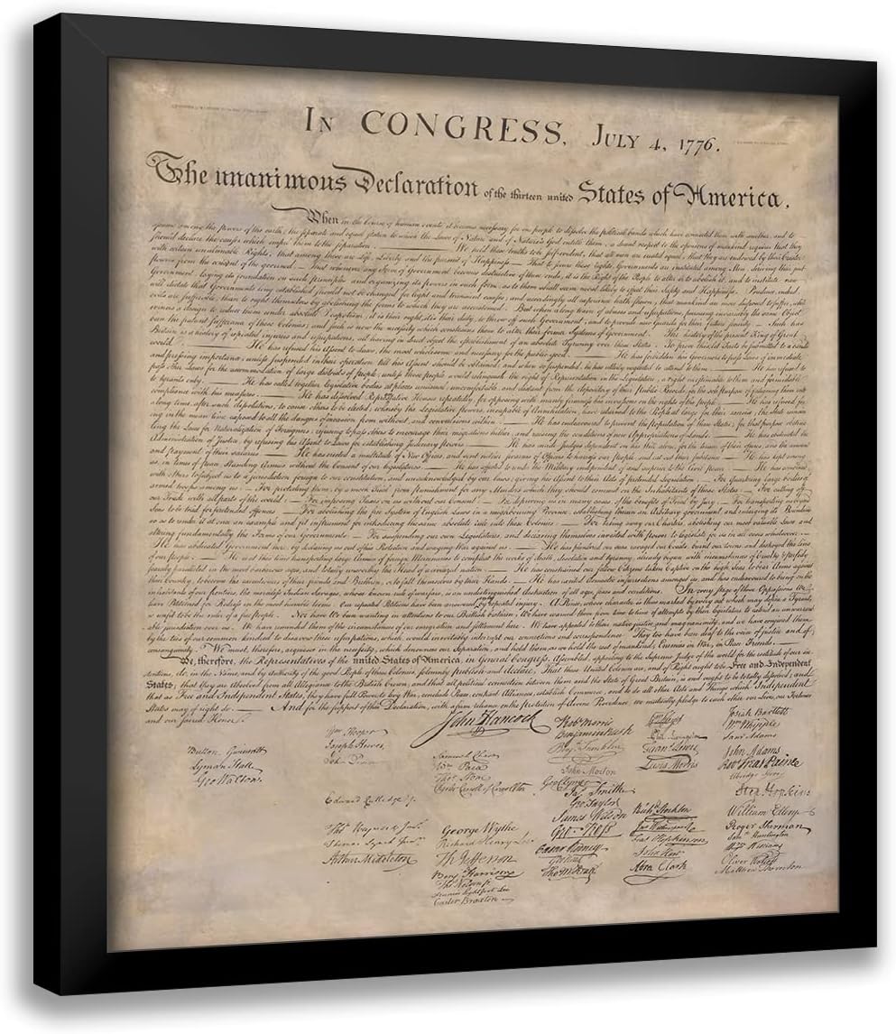 Amazon.com: ArtDirect U.S. Declaration of Independence 13x16 Framed Art ...