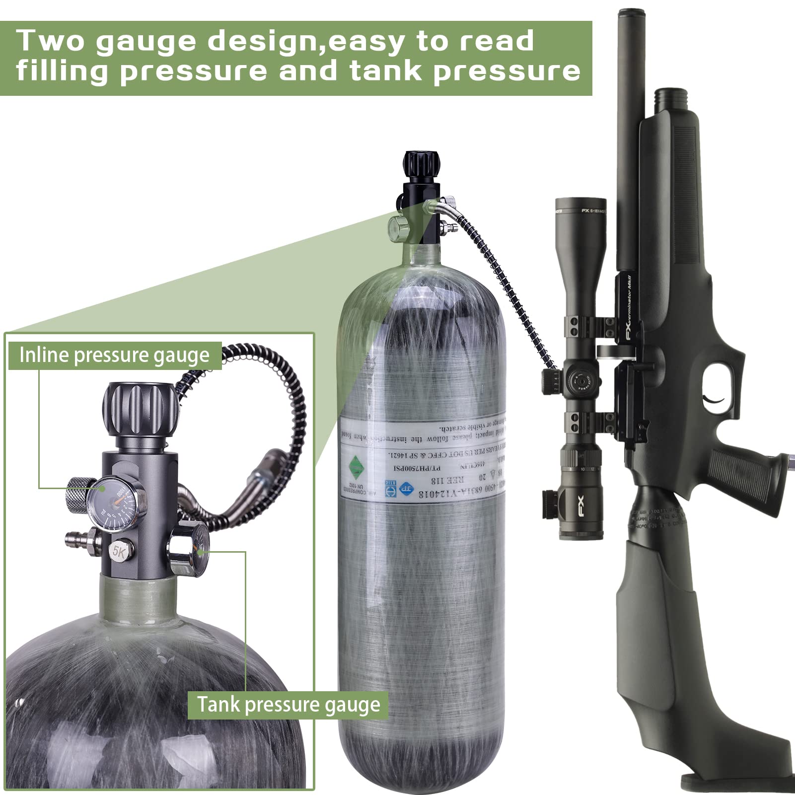 Snapklik.com : M181.5 Thread 4500psi (No Pressure-Reduce) Paintball ...