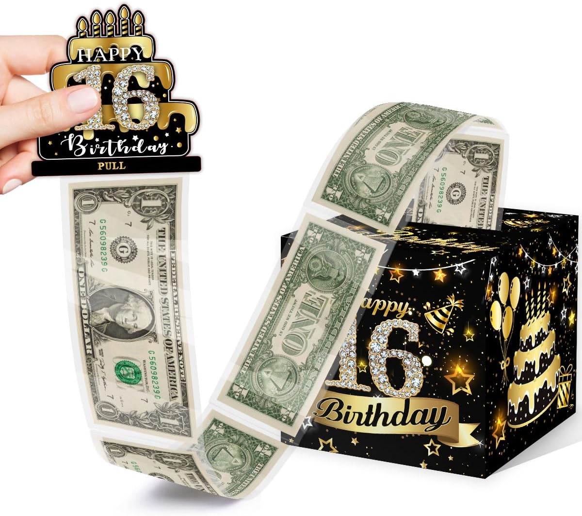 Amazon.com: 16 Years Old Surprise Box Gift Box for Pull, 16th Birthday ...