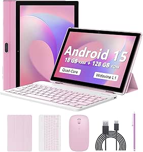 Tablet Android 15 de 10 pulg, 18 GB RAM+128 GB ROM/2 TB expandible, 2 ...