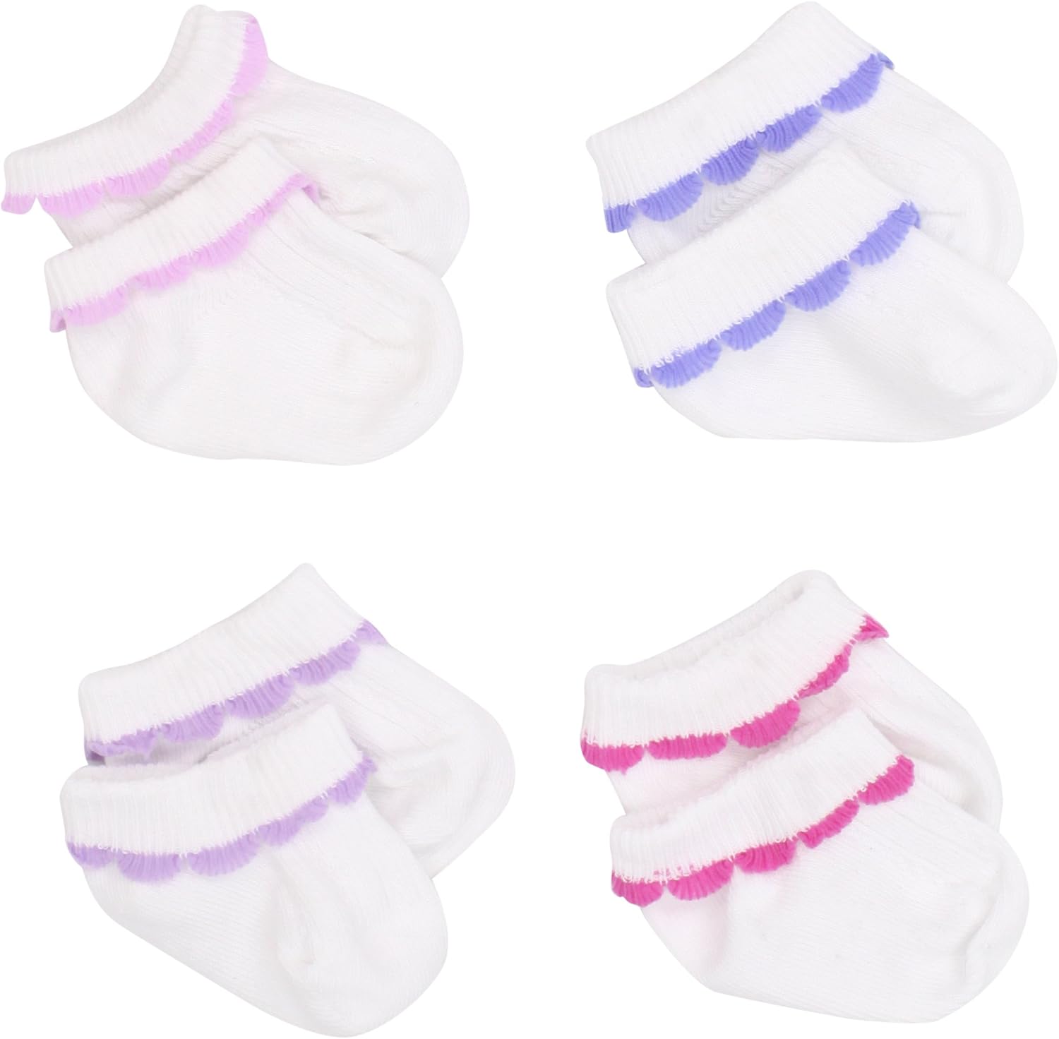 Amazon.com: Country Kids Baby Girls' Scalloped Edge Sock, Multi, 0-3 ...