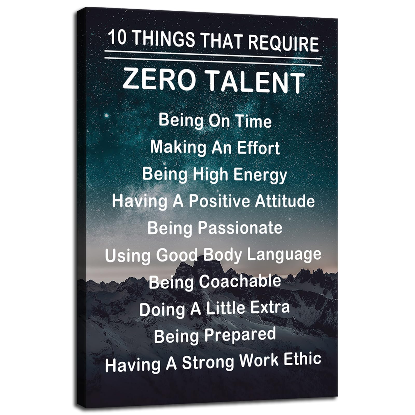Amazon.com: Motivational Canvas Wall Art Office Motto Decor Ten Things ...