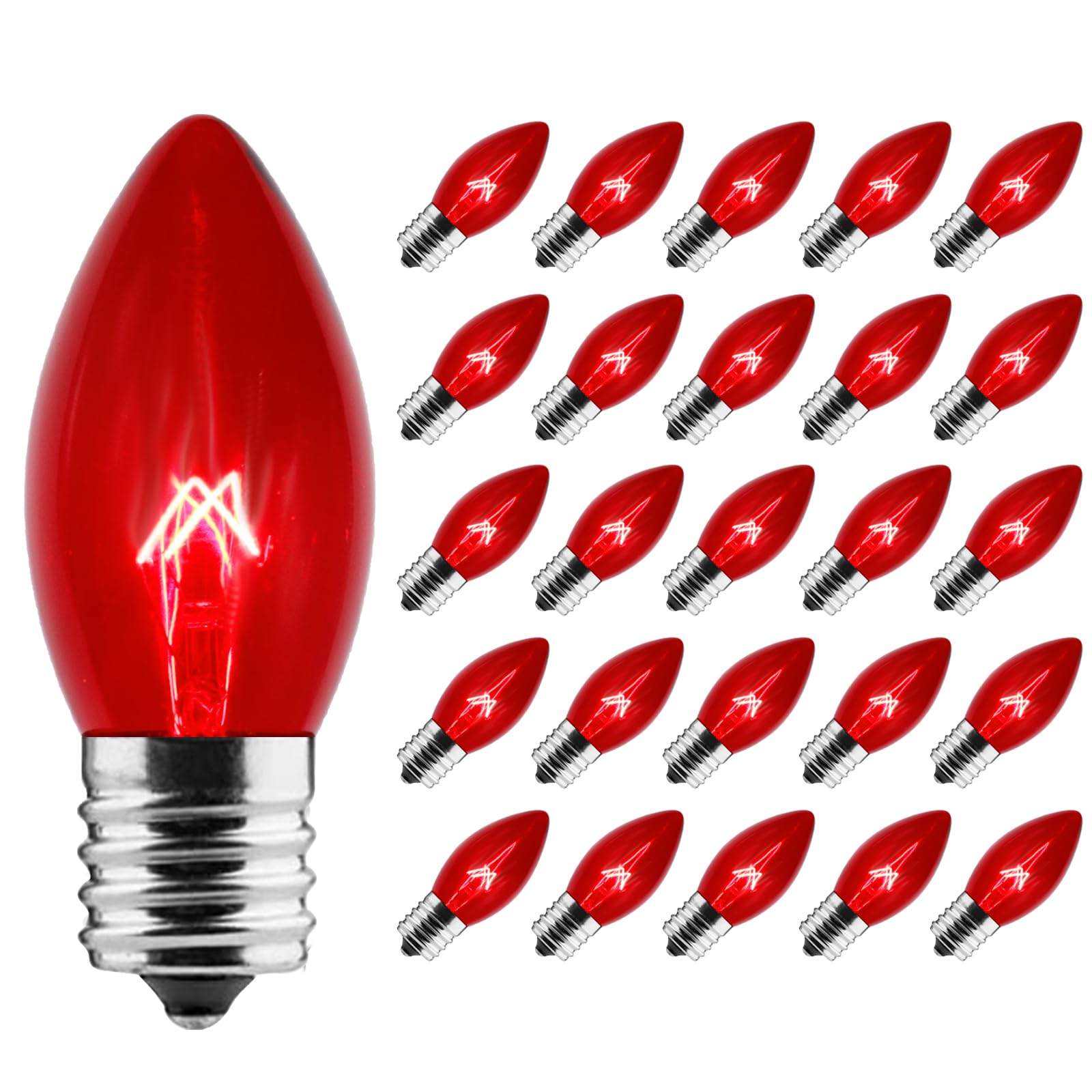 CXLHO 25 Pack C9 Bulbs Replacement Bulbs Incandescent, C9 Christmas ...