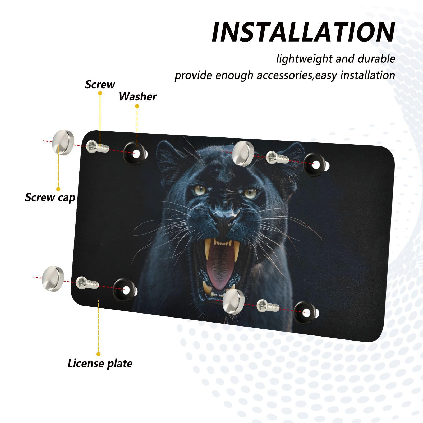 Black Leopard License Plate Frame Vintage Leopard Pink License Plate ...