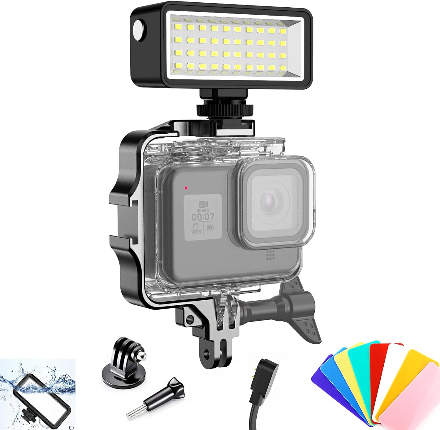 Amazon.com : Gurmoir 40m Waterproof Underwater Diving Light Kit for ...