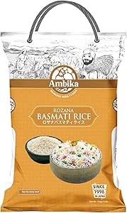 Amazon.co.jp: Ambika(アンビカ) インド米 ロザナバスマティライス 5kg (Rozana Basmati Rice ...