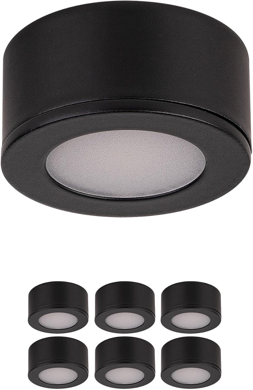 WAC Lighting Mini Puck 24VACDC LED Puck Lights 3000K in Black Pack of 6 ...