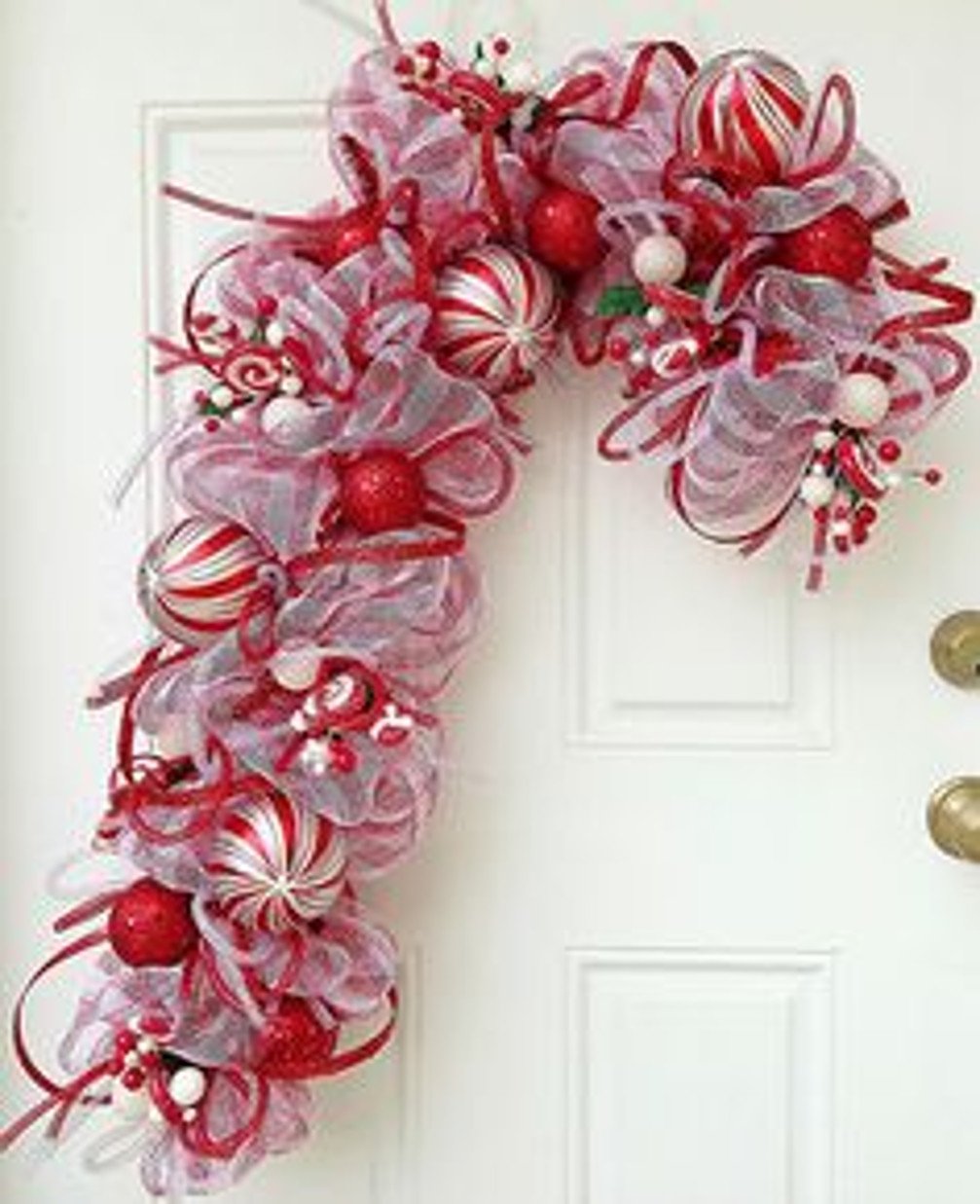 Metal Frames Candy Cane Wreath FSSTAM Candy Cane Metal Wire Wreath