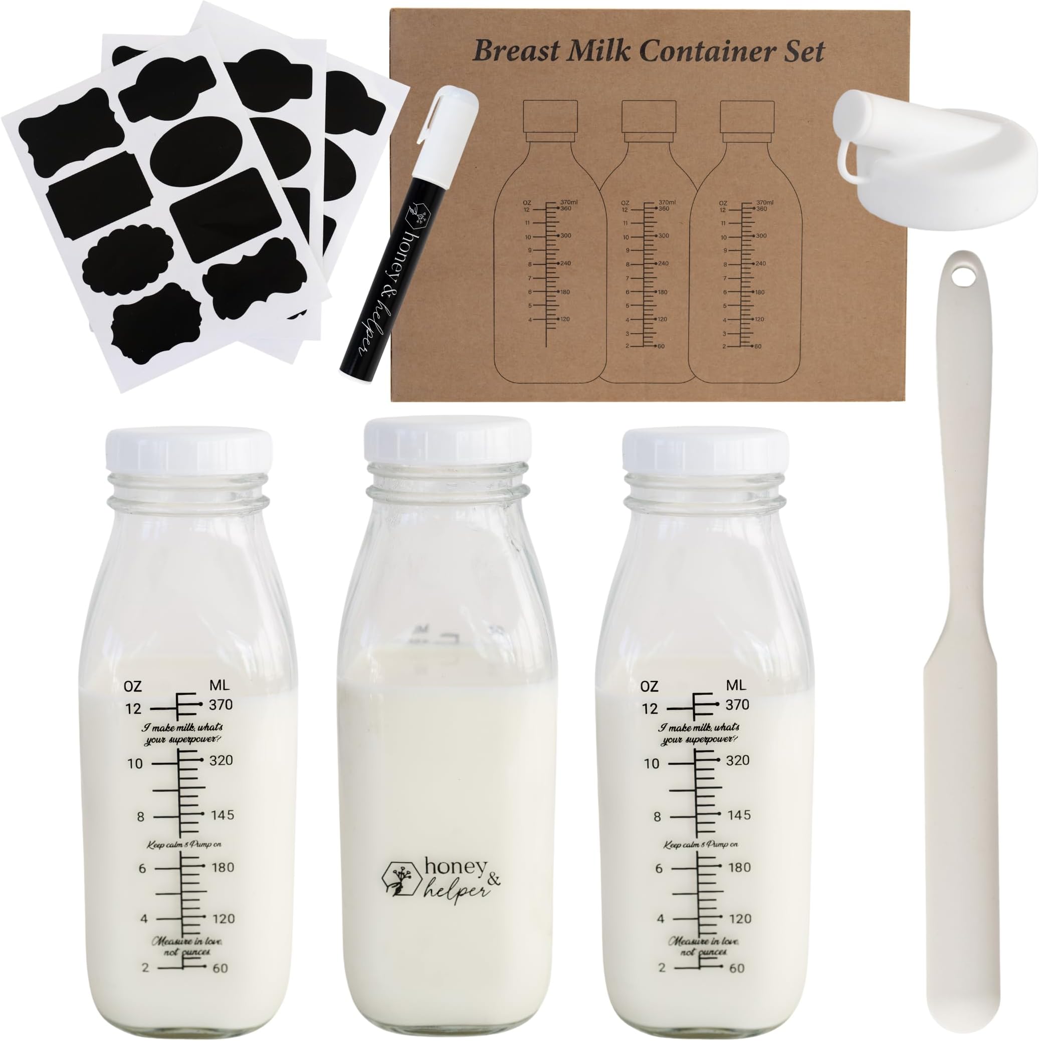 Amazon.com : Matyz 4-PACK Wide Mouth Glass Breast Milk Storage ...