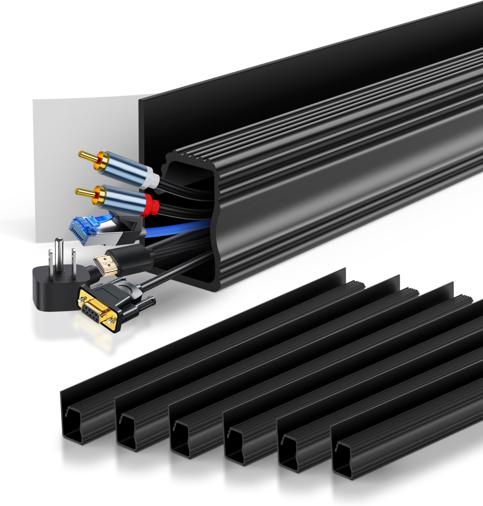 Amazon.com: 6 Pack Under Desk Cable Management Kit, J Channel Cable ...