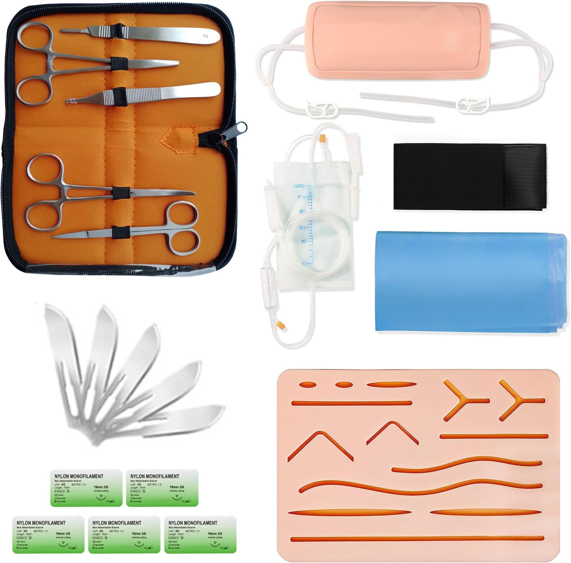 Amazon.com: Suture Practice Kit for Medical Students | Complete Kit (20 ...
