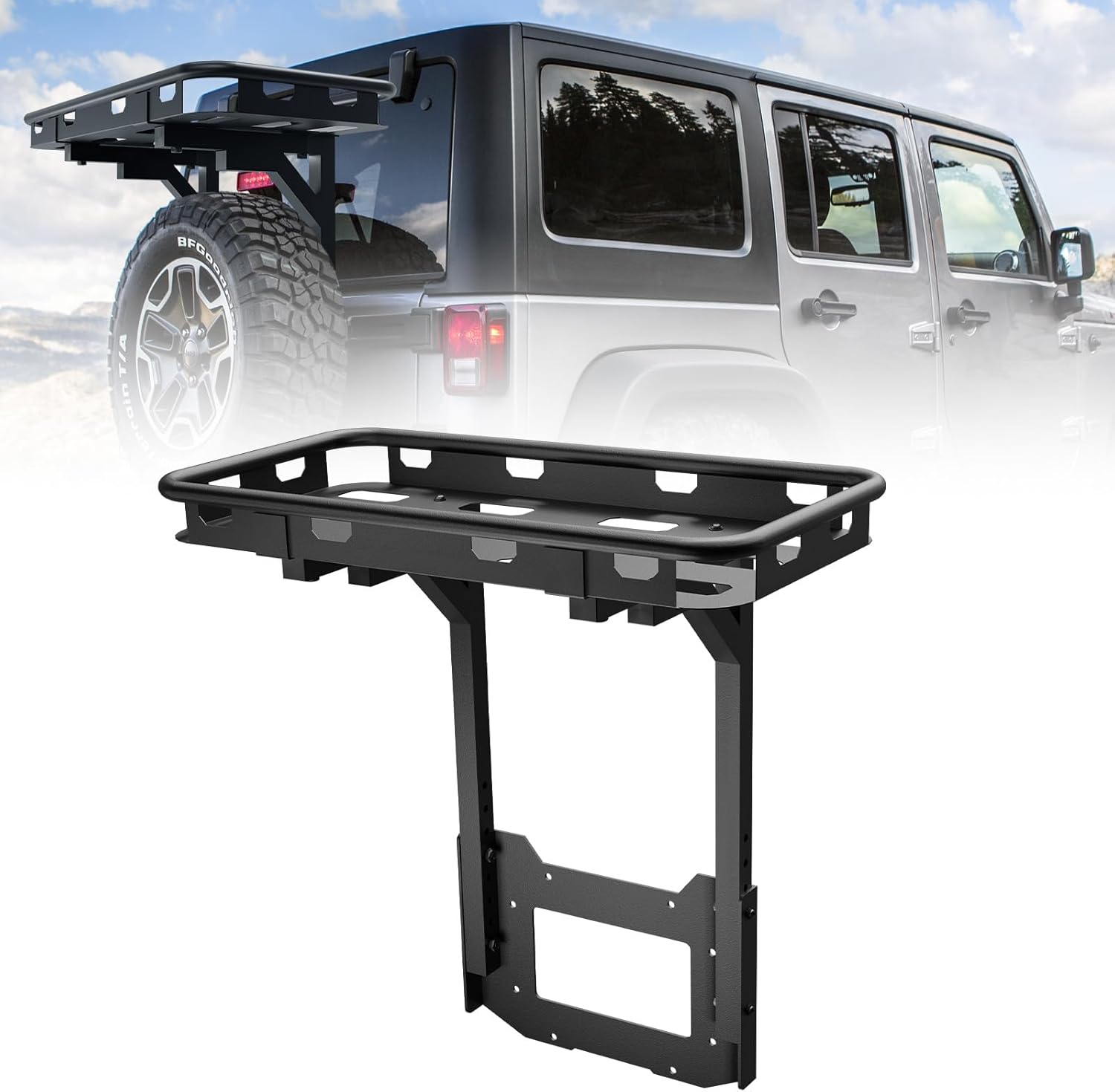 Amazon.com: YZONA for Jeep Wrangler JK Rear Cargo Basket on OE Tailgate ...