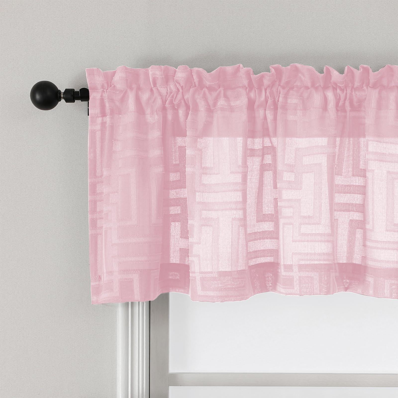 Amazon.com: OWENIE Blush Pink Valances for Windows, Clip Jacquard ...