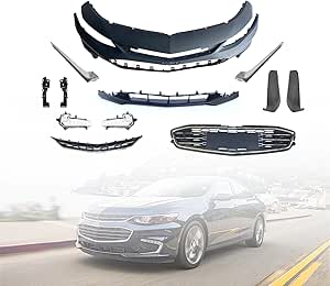 Amazon.com: New Front Bumper Cover With Valance Grille Fog Light Trim ...