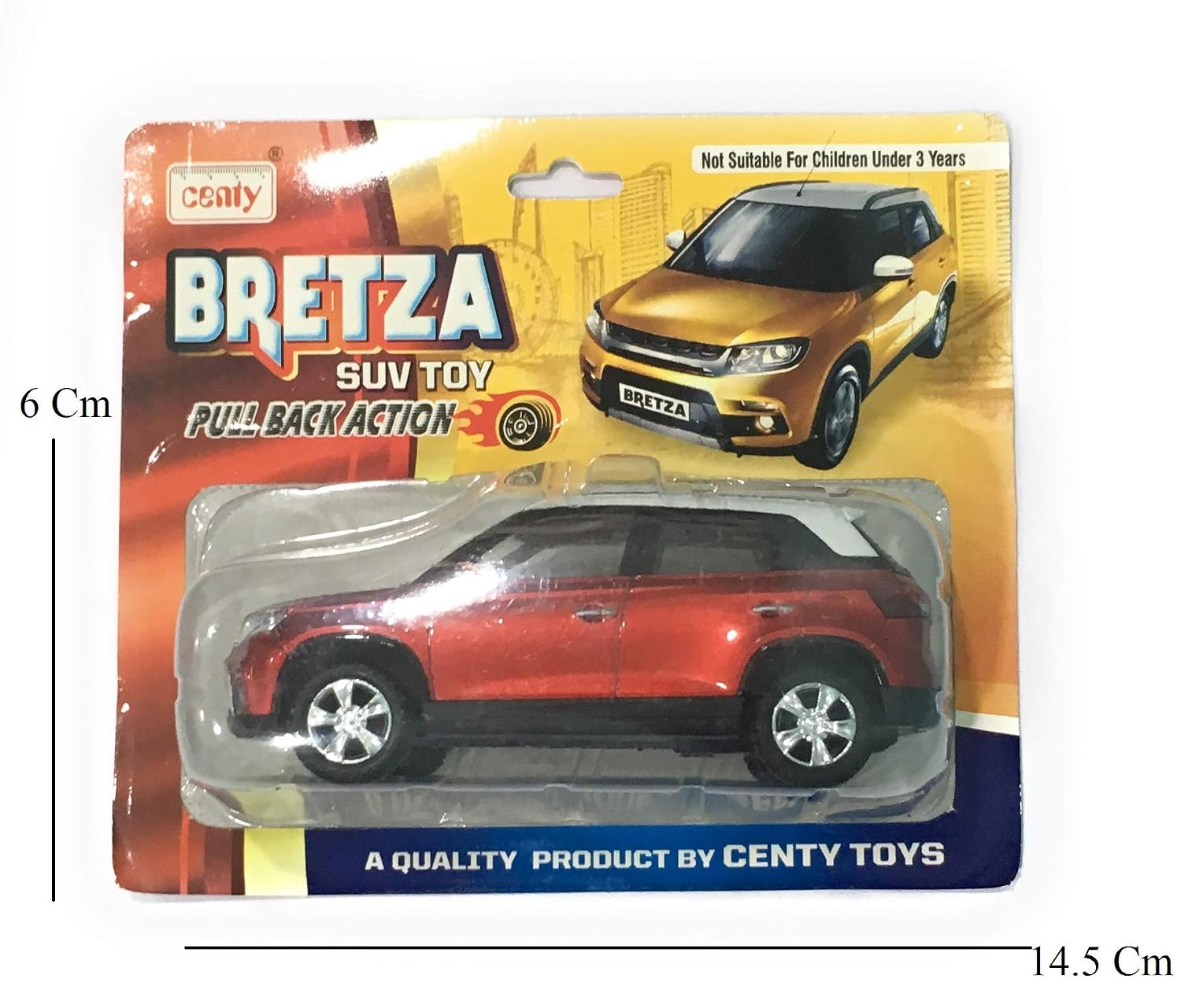 Centy Plastic Toy Bretza SUV Pull Back Action Miniature Toy,Pack of 1 ...