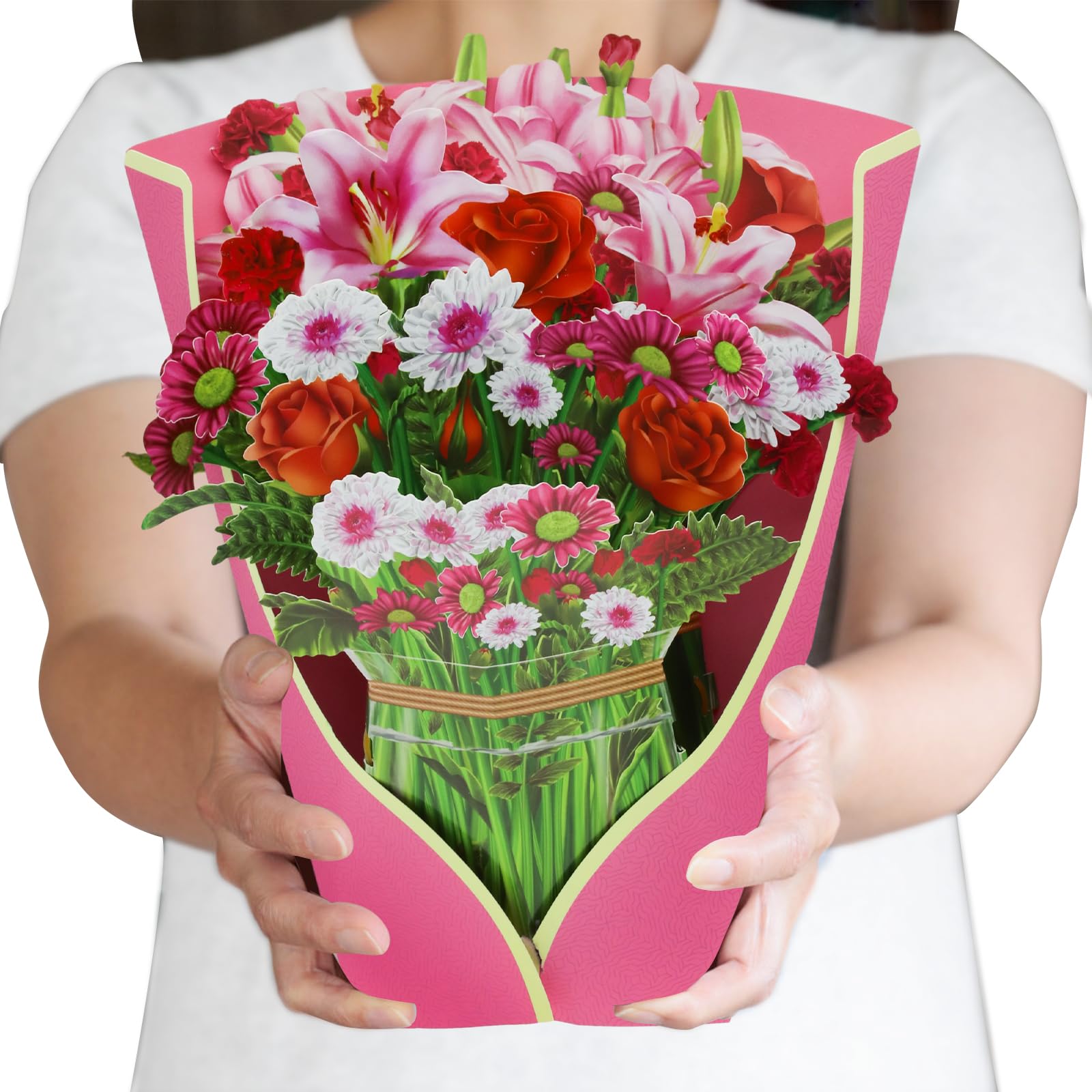 Amazon.com : Paper Flowers Pop Up Cards, 3D Flower Birthday Cards Roses ...