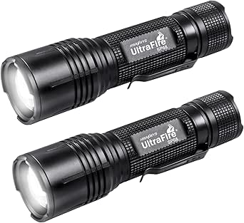 ULTRAFIRE LED Flashlight 2 Pack,600 Lumen Zoomable Tactical Flashlight ...