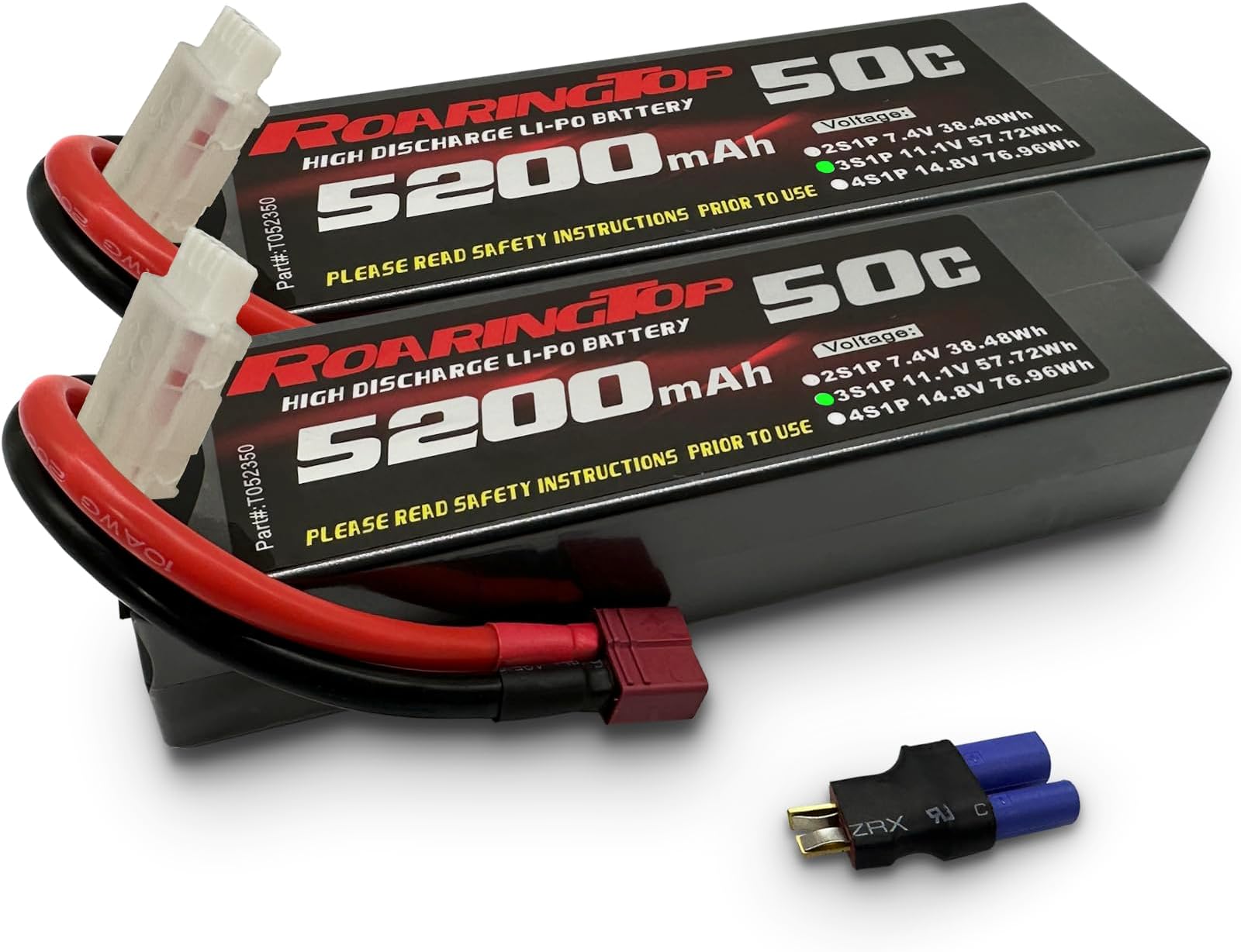 ROARINGTOP 11.1V 50C 5200mAh 3S Lipo Battery with Deans T and EC5 ...