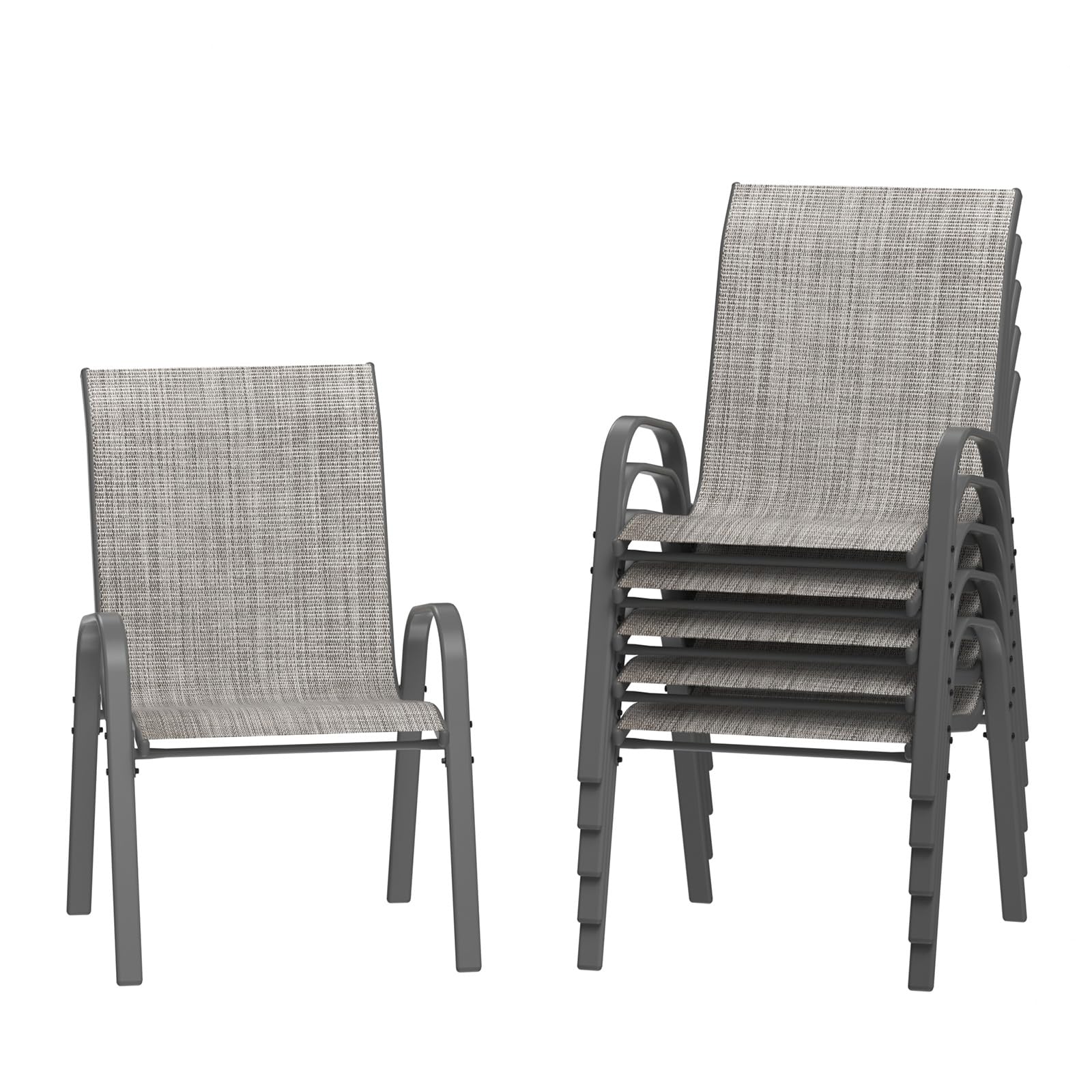 Amazon.com: Amopatio Patio Chairs Set of 6, Outdoor Stackable Dining ...