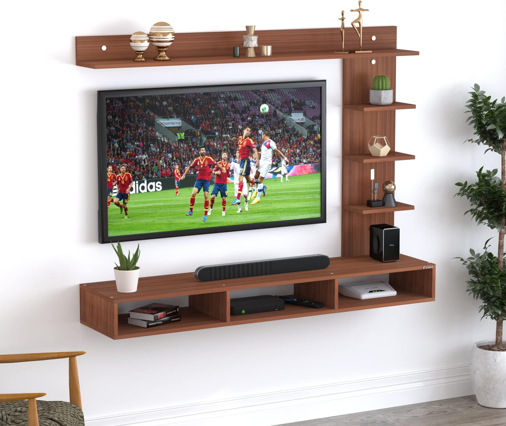 Anikaa Crystal Engineered Wood Wall Mount TV Unit/TV Stand/Wall Set Top ...