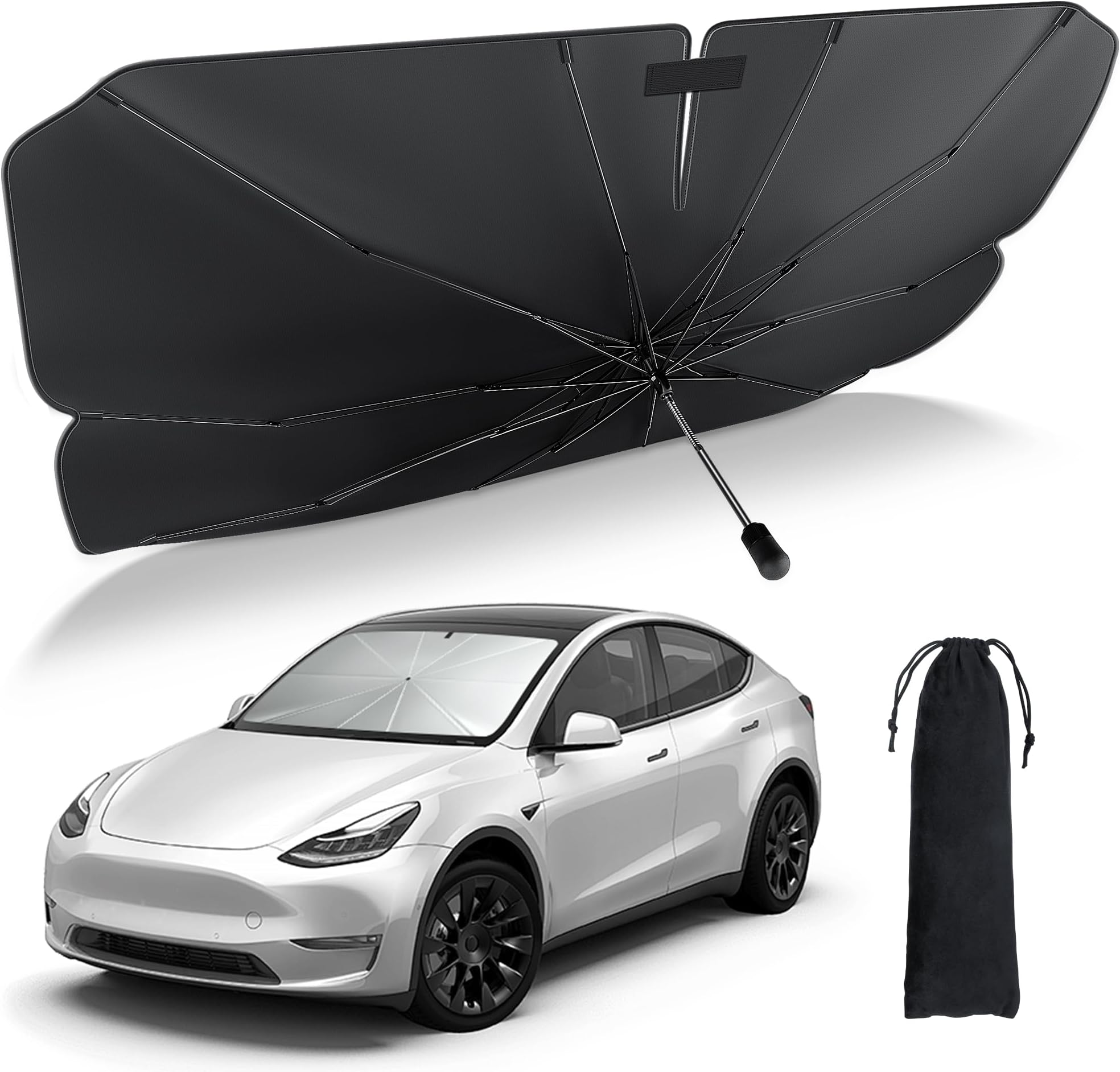 Amazon.com: Uireefly Tesla Model Y Windshield Sun Shade Umbrella ...