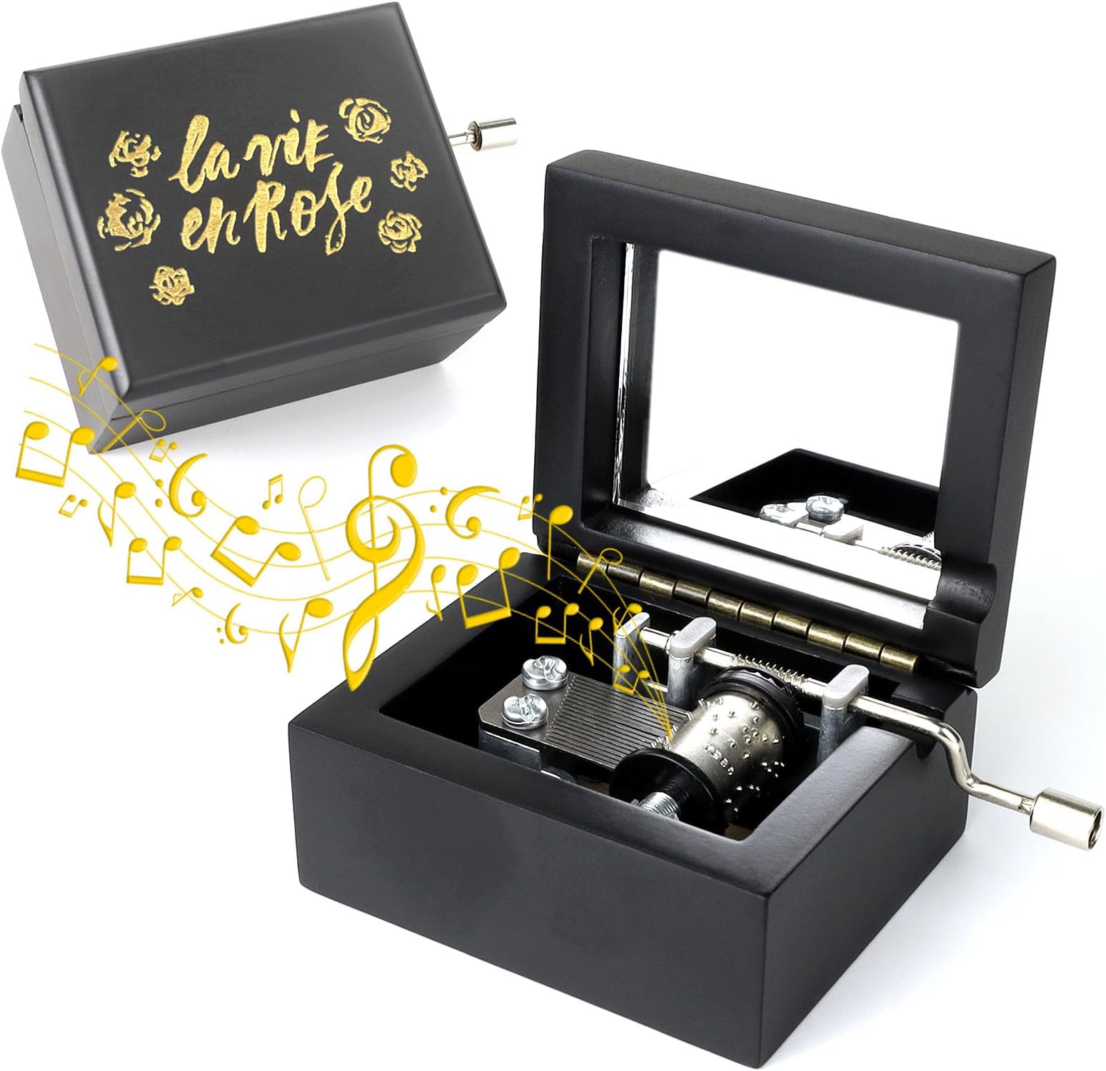 Amazon.com: HOLLY TRIP Vintage Music Box, Heart Shape Wooden Mechanism ...