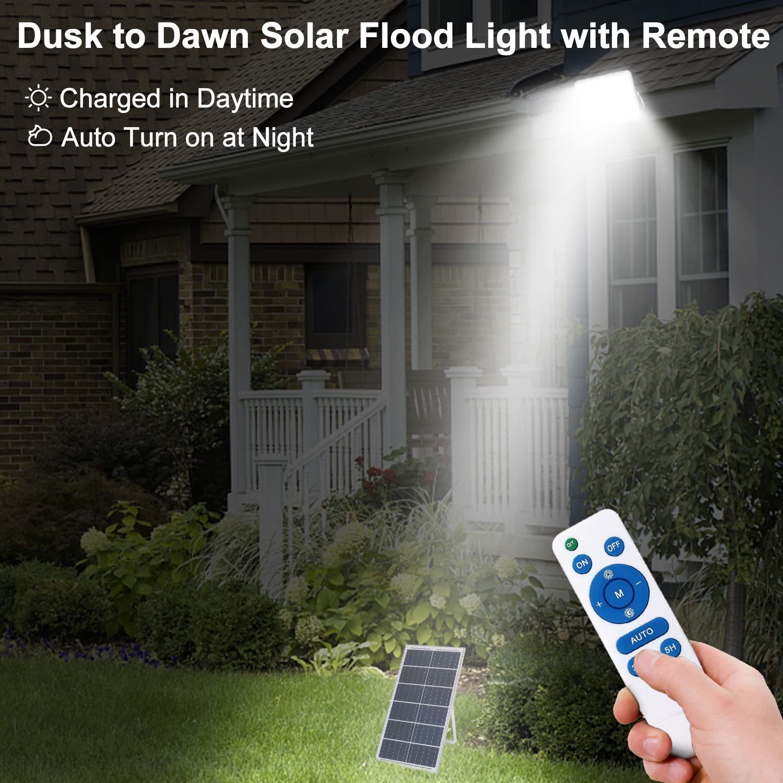 Solar Street Lights 300W Dusk to Dawn Solar Flood Light 35000 Lumens ...