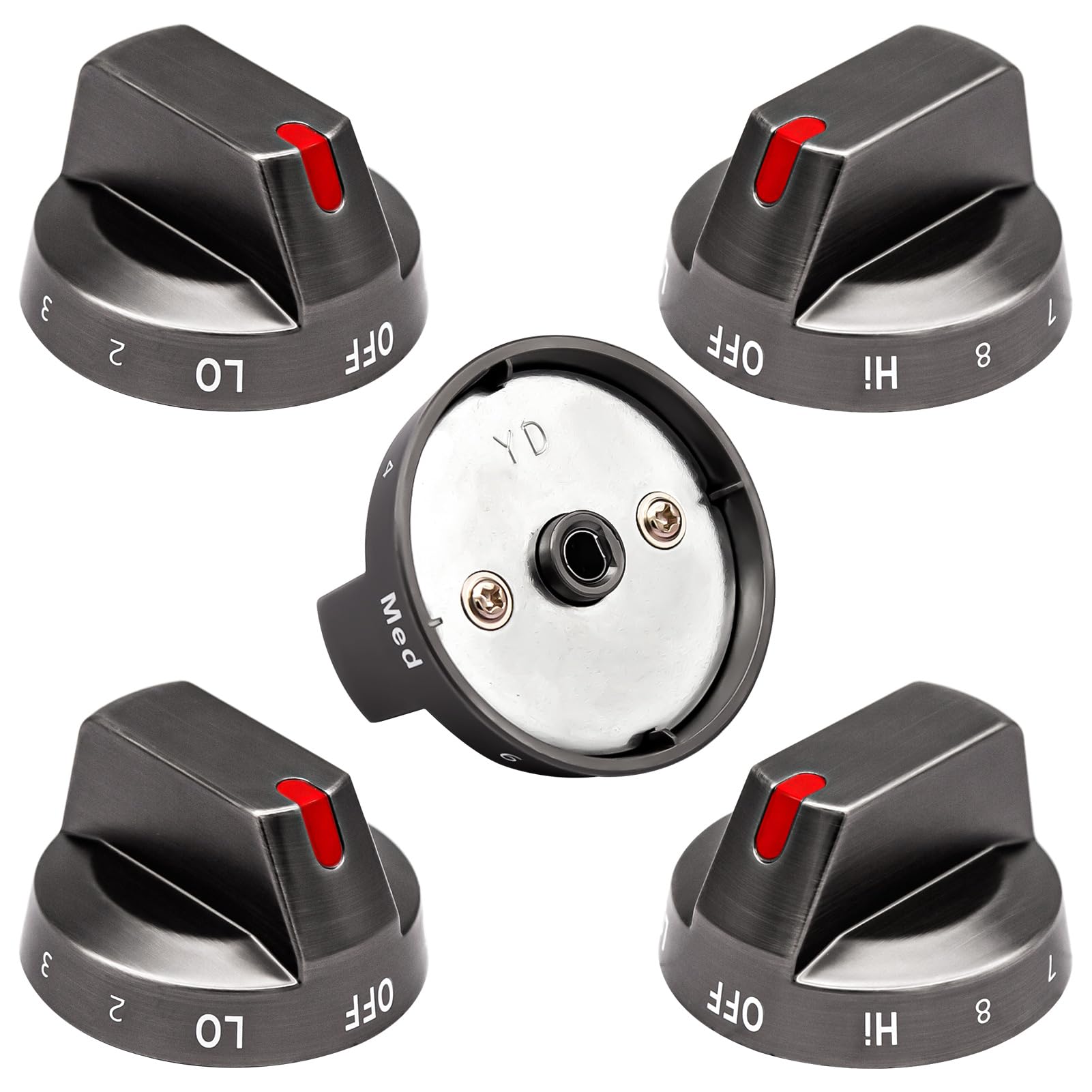 Amazon.com: Upgraded DG64-00975A (5PCS) Samsung Electric Range Knobs Replacements, Black Samsung ...