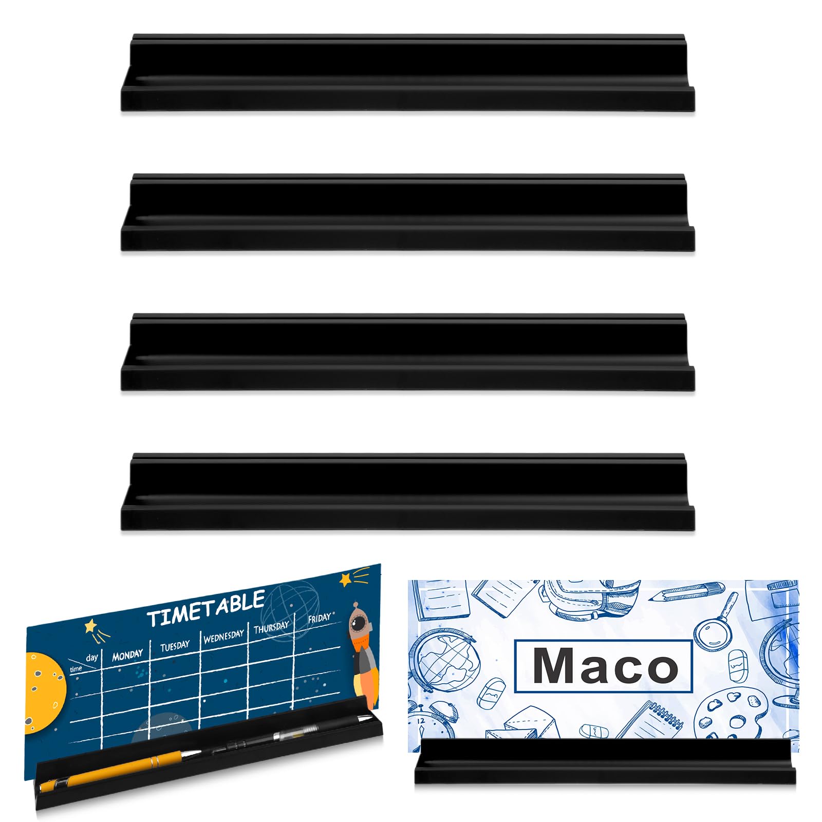 Amazon.com: 12pcs Name Plates Holder for Desk，12 x 1.7 x 1 inch Plastic ...