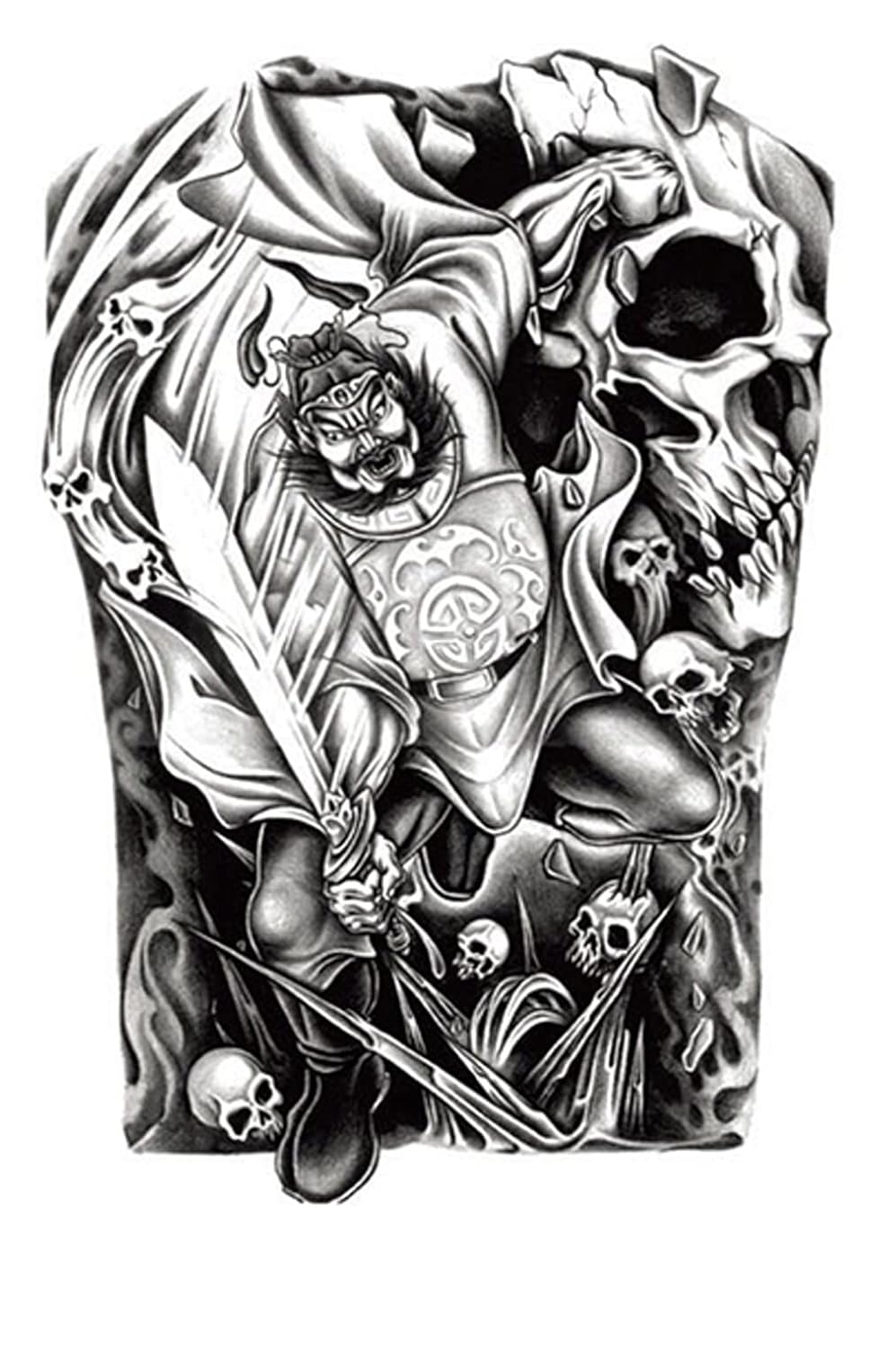 Amazon.com : Acever Temporary Tattoo Stickers Full Back for Men Women ...