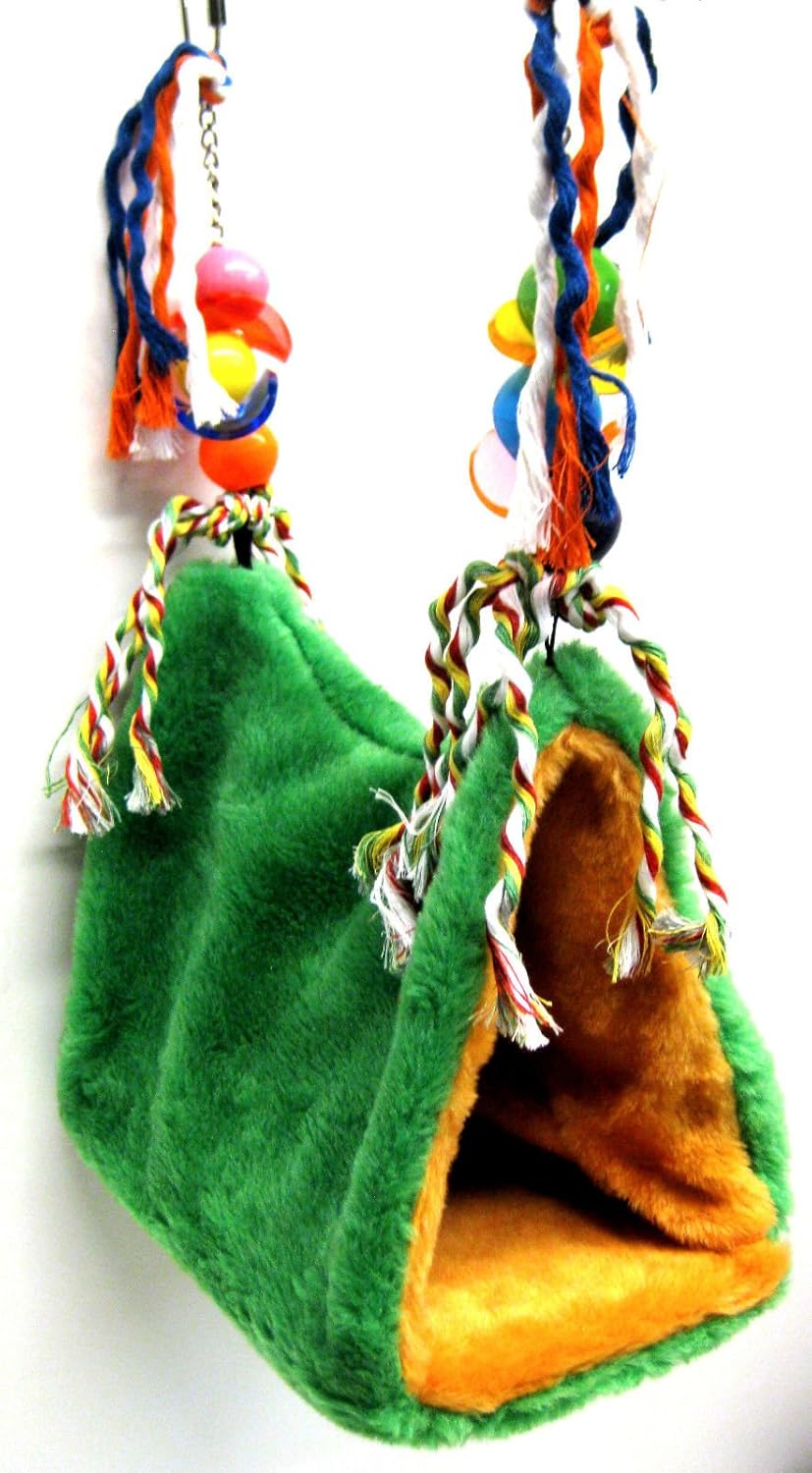 Amazon.com : Parrot Happy Hut Pet Cozzy Cage Snuggle Tent Bunk Hammock ...