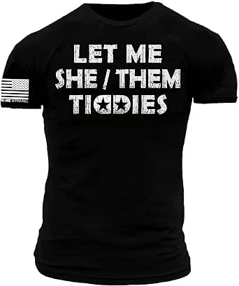 Amazon.com: Let Me She/Them Tiddies Pronouns Premium Athletic Fit Super ...