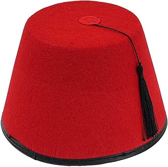 Amazon.com: Freebily Red Fez Hat Arabian Moroccan Bellhop Hat Exotic ...