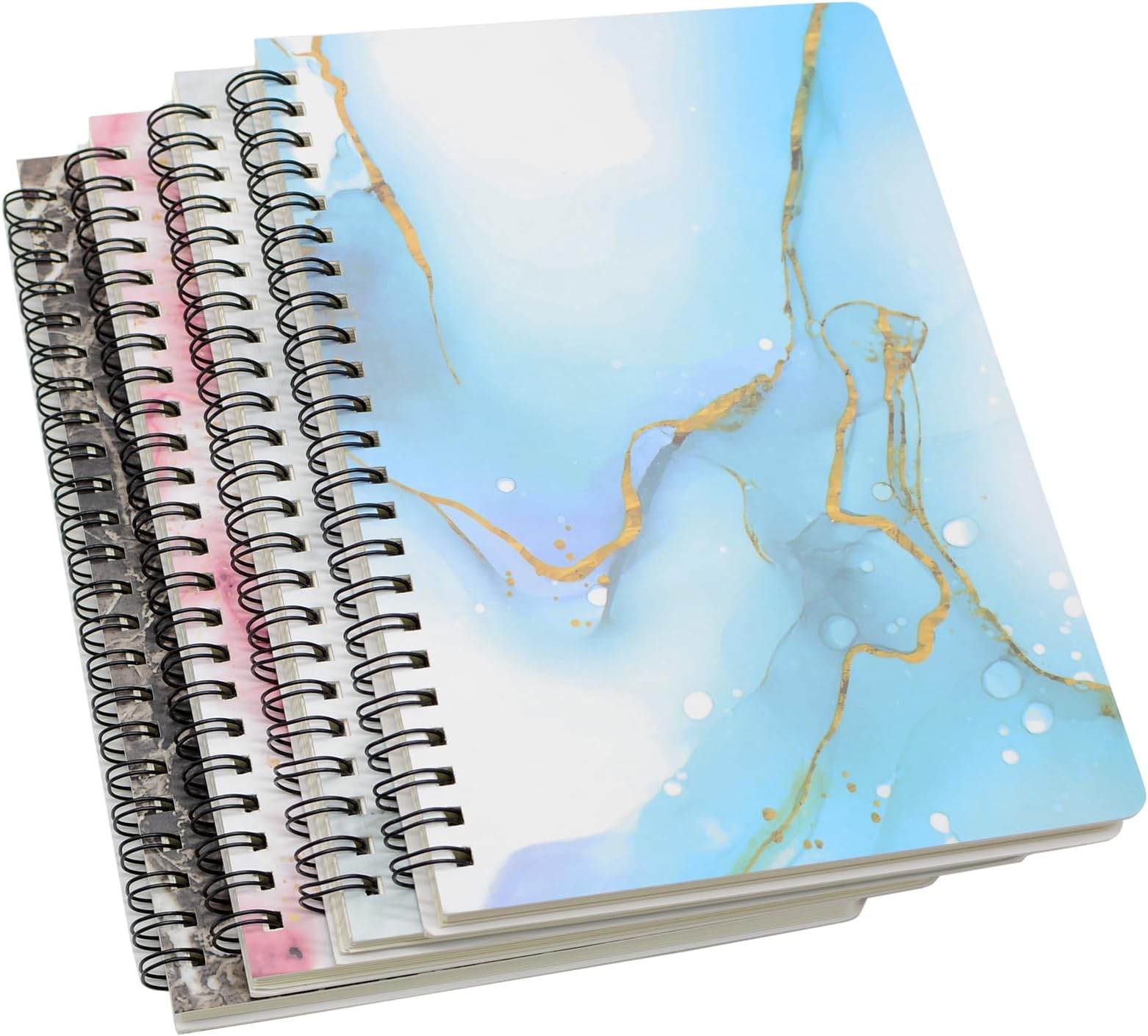 Amazon.com : EOOUT 4pcs A5 Spiral Notebooks, Hardcover Spiral Journals ...