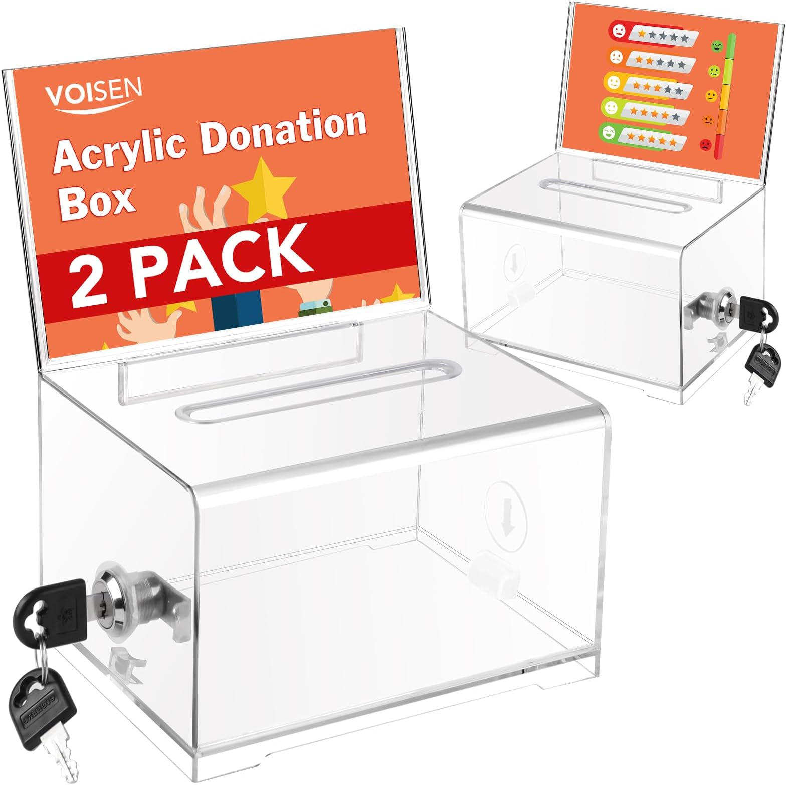 Amazon.com : 4 Pcs Acrylic Donation Box Suggestion Ballot Box for ...