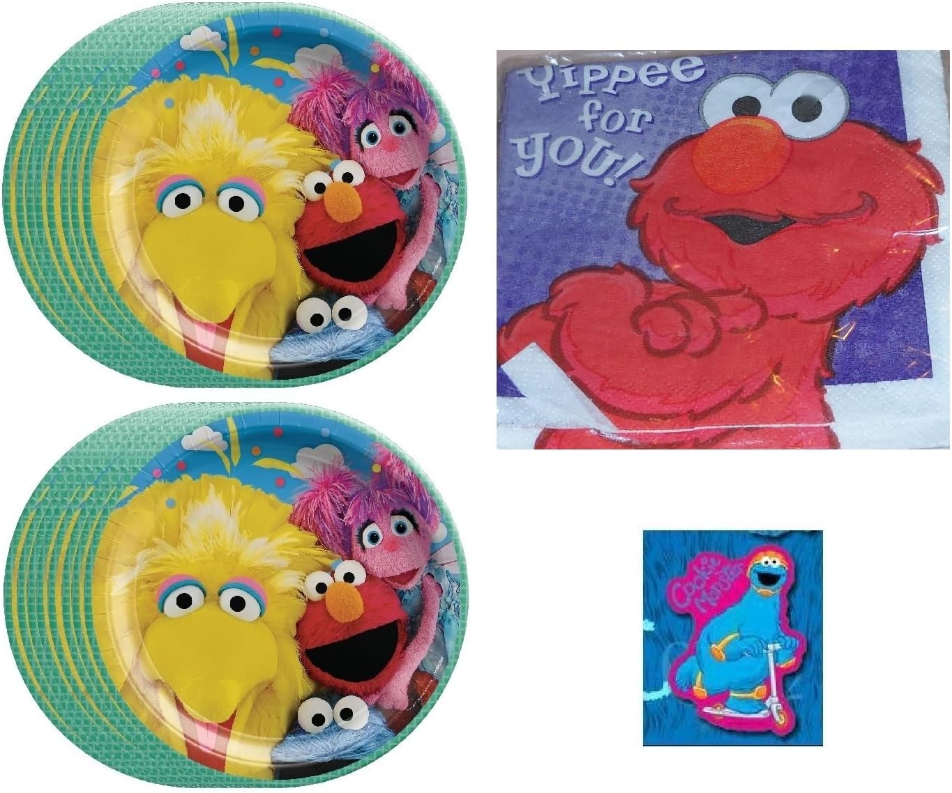 Amazon.com: Amscan Sesame Street Elmo Party Supplies Bundle Pack ...