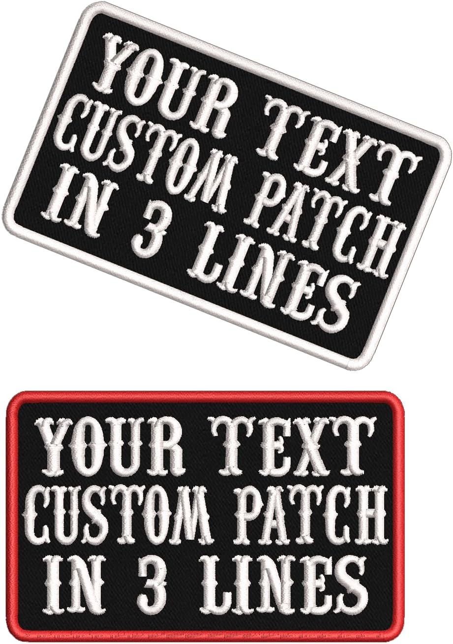 Amazon.com: AI-NEEL Custom Embroidery Name Patches 4W x 2.5H, 2PCS ...
