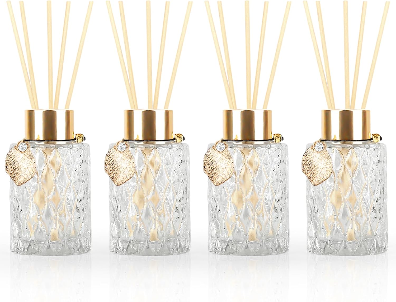 Amazon.com: TRIFOLIC 4Pcs Reed Diffuser Set with Metal Golden ...